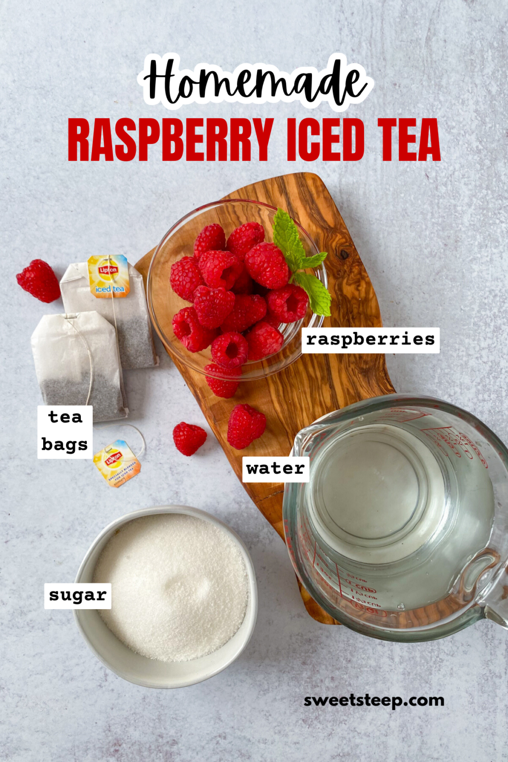 Homemade Raspberry Iced Tea - Sweet Steep